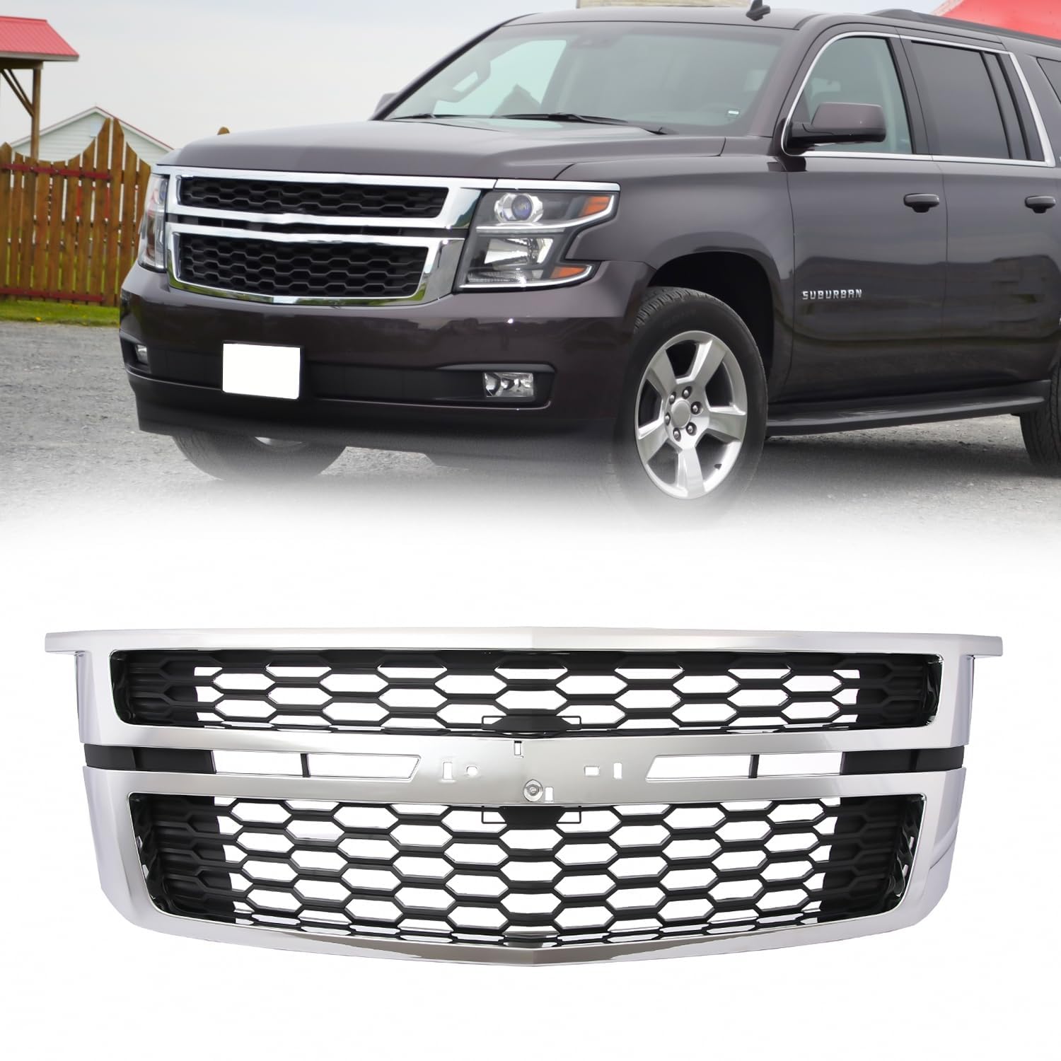 Amazon.com: KARPAL Front Upper Bumper Grille Chrome Compatible with ...