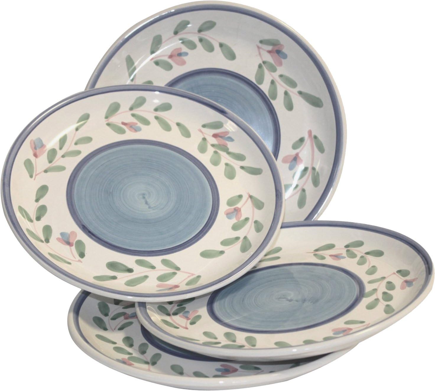 Amazon.com | Caleca Blue Garland 4 piece salad plate set: Salad Plates