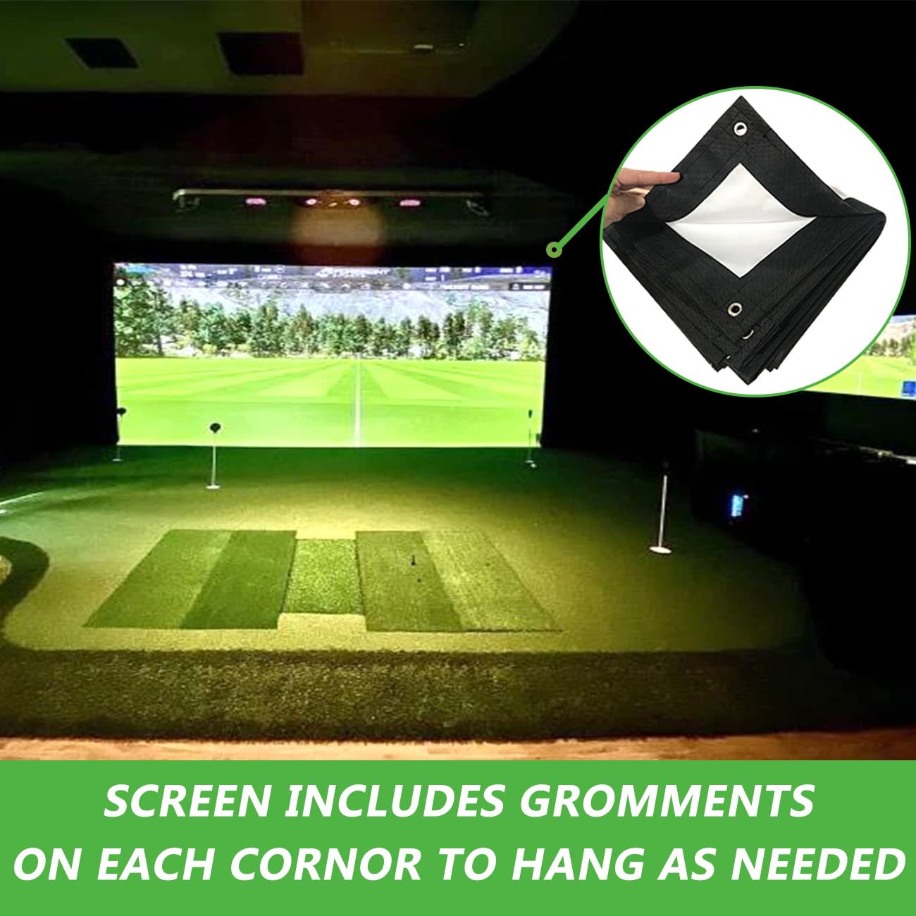 Podoy Golf Simulator Impact Screen 118 x 79 inch for Golf Training ...