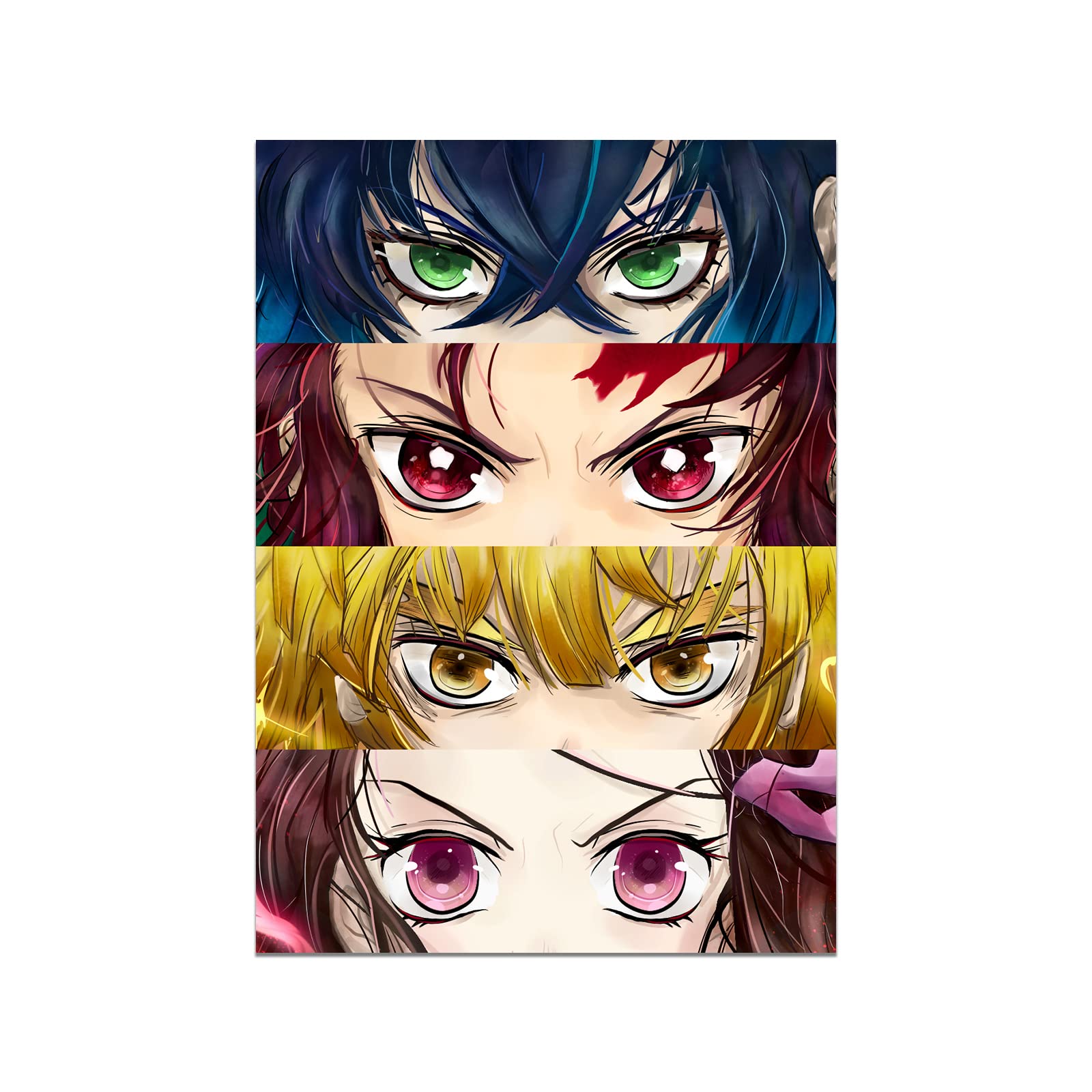 Buy Anime Demon Slayer Tanjiro Nezuko Zenitsu Inosuke Print Wall Art ...