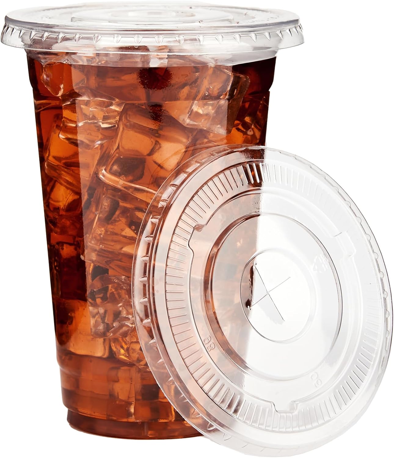 Amazon.com: YEEHAW 16 oz 100 Pack Disposable Iced Coffee Cups with Lids ...