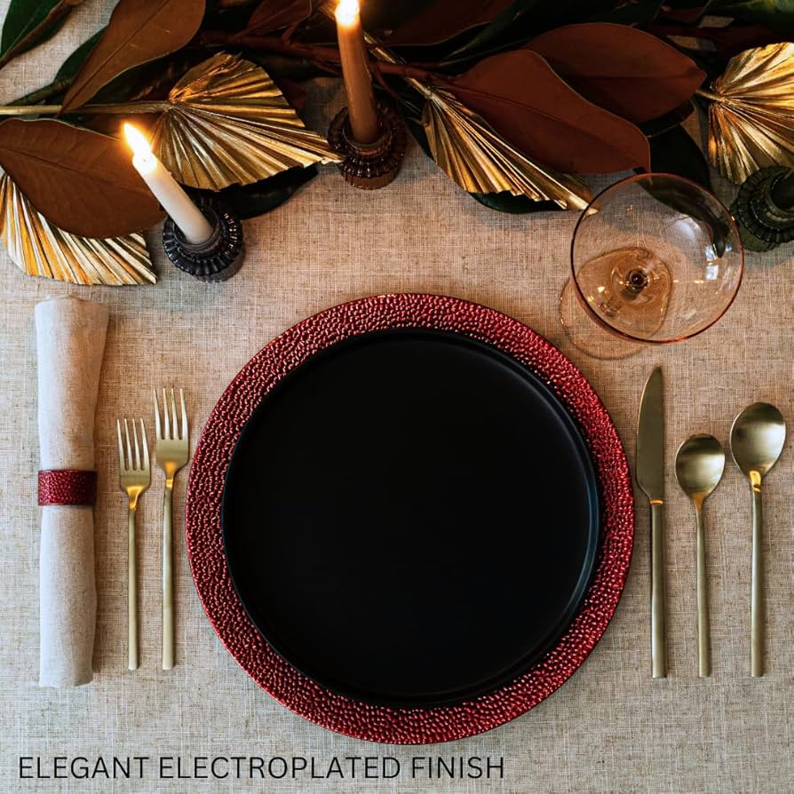 Elegant Red Table Settings With Chargers Elegant Decorated Table