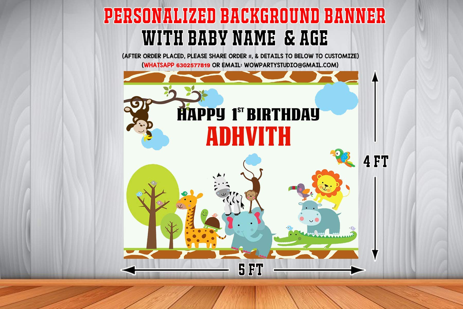 Buy WoW Party Studio Personalized Jungle Animals Theme Party Happy ...