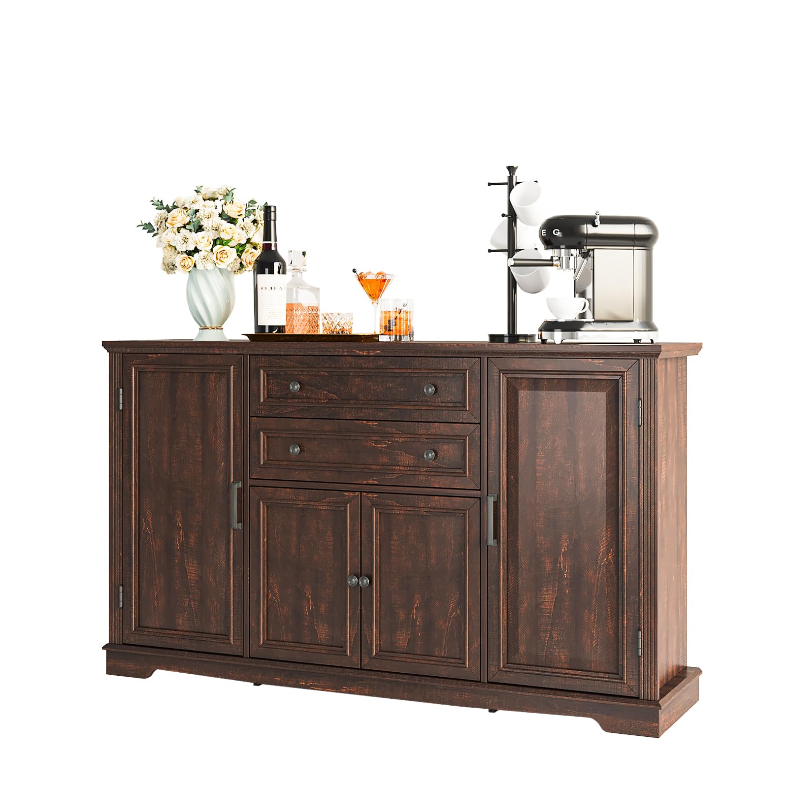 Amazon.com - Maupvit Farmhouse 58" Buffet Cabinet with Storage,34" Tall ...