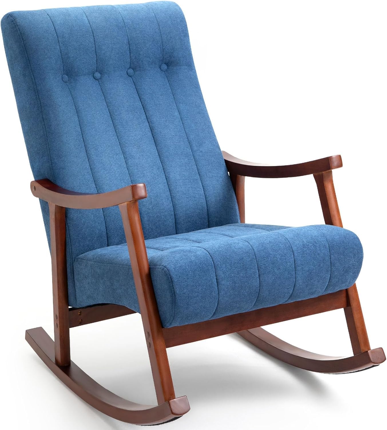 Amazon.com: AVAWING Upholstered Rocking Chair with Fabric Padded Seat ...
