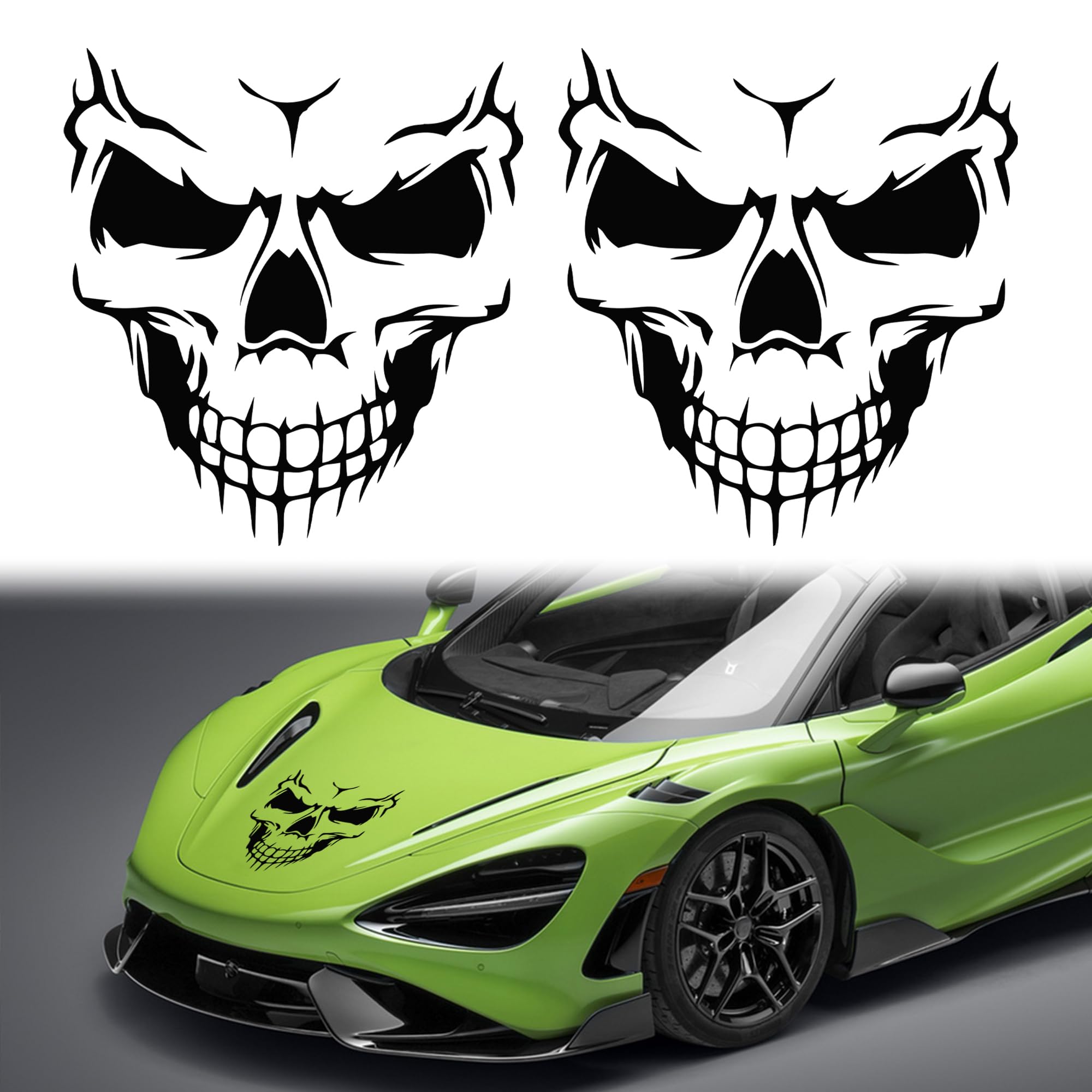 Amazon.com - TOMALL 2Pcs Skull Stickers for Car Vinyl Halloween Decals ...