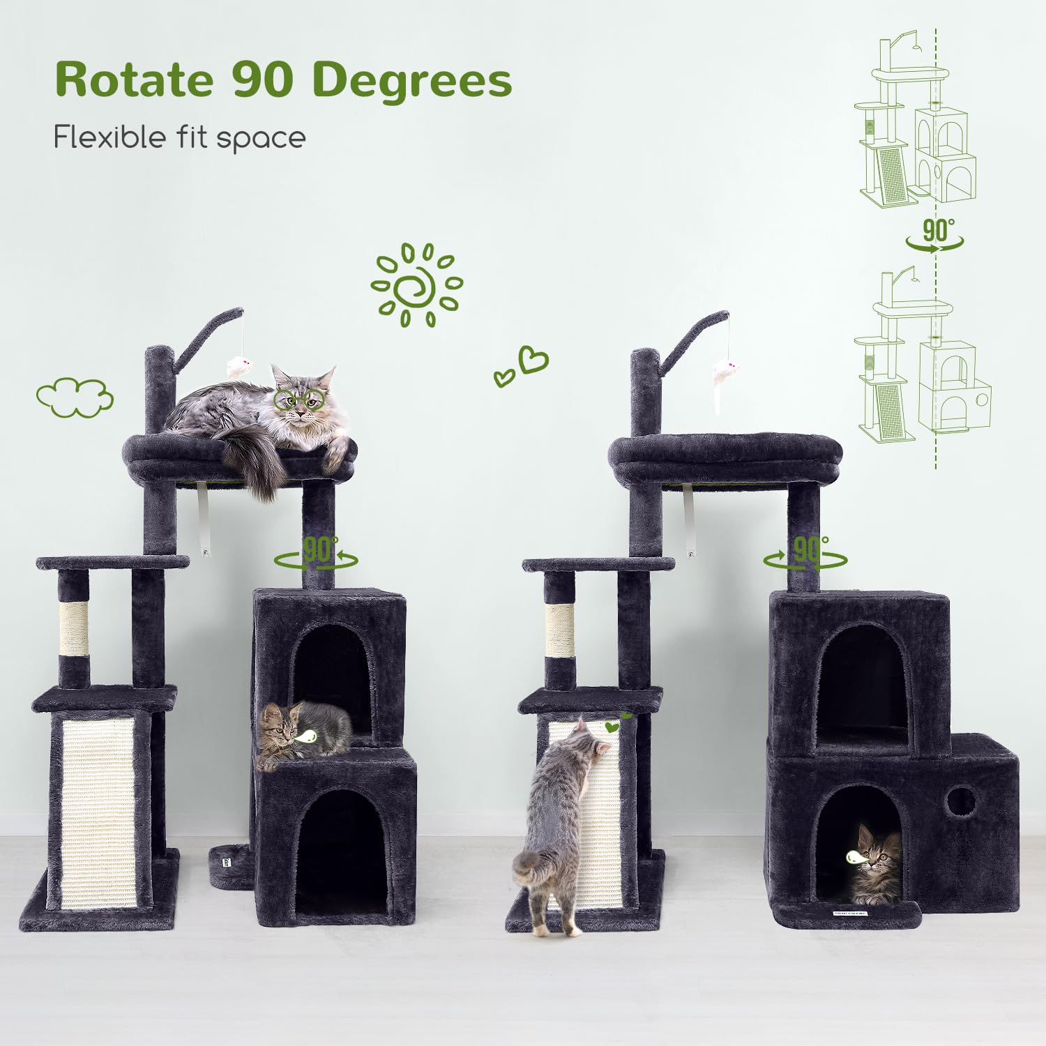 Snapklik.com : Globlazer Cat Tower For Indoor Adult Cats, 50-inch Heavy ...