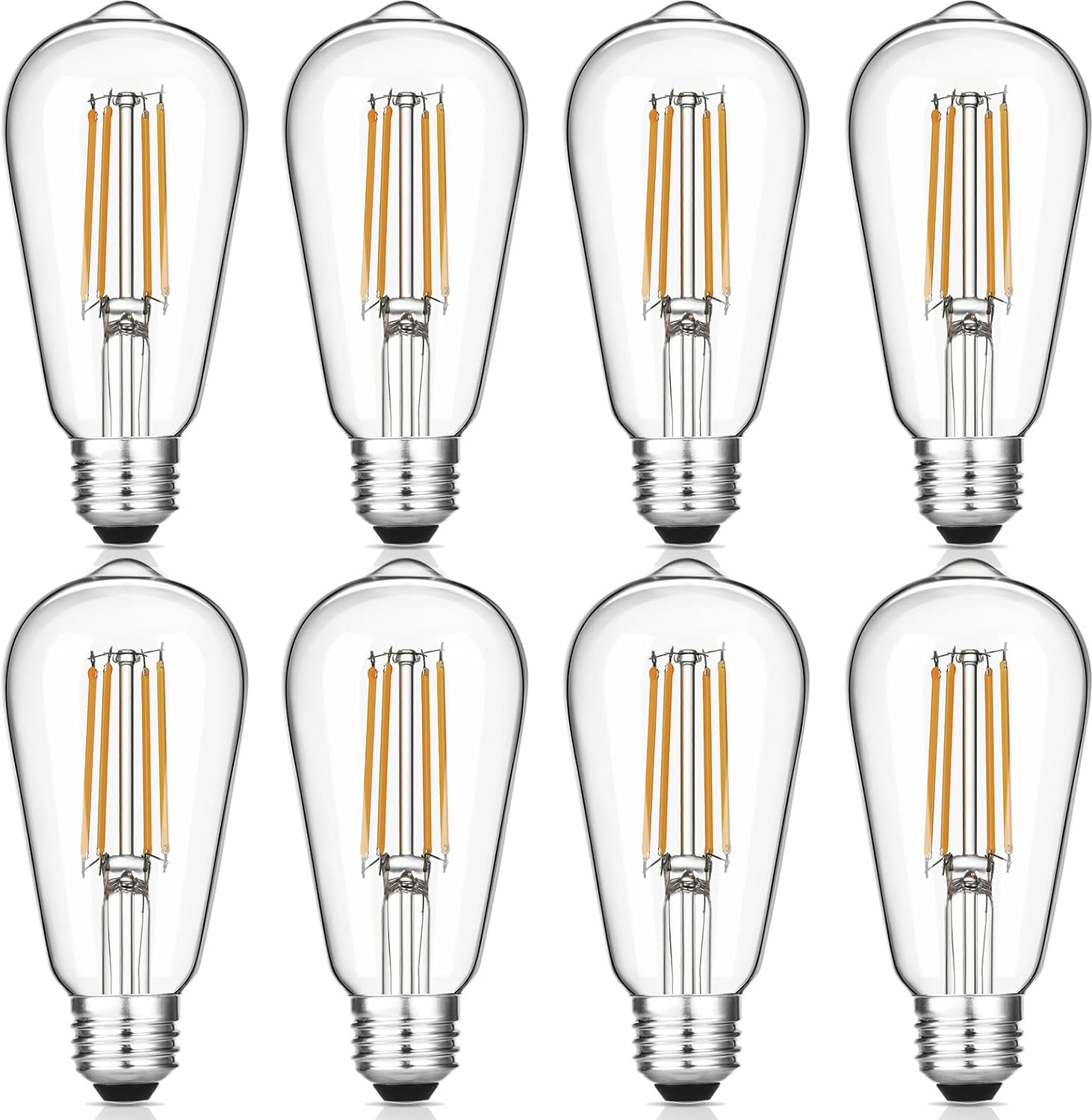 Gozelux Vintage LED Edison Bulbs, 6W, Equivalent 60W, Dimmable, Warm ...