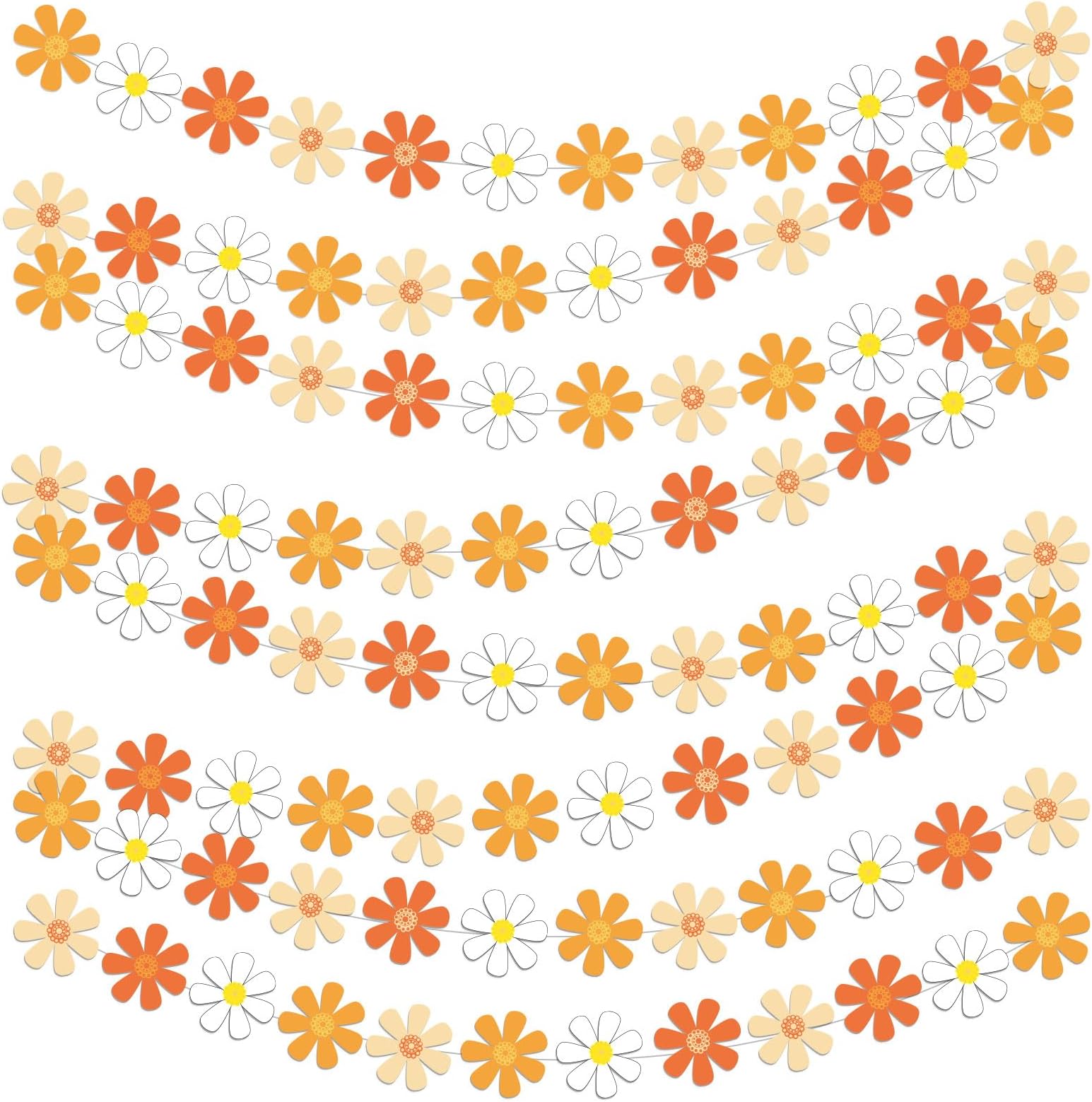 Amazon.com: 8PCS Daisy Boho Groovy Party Supplies Hippie Banners Spring ...