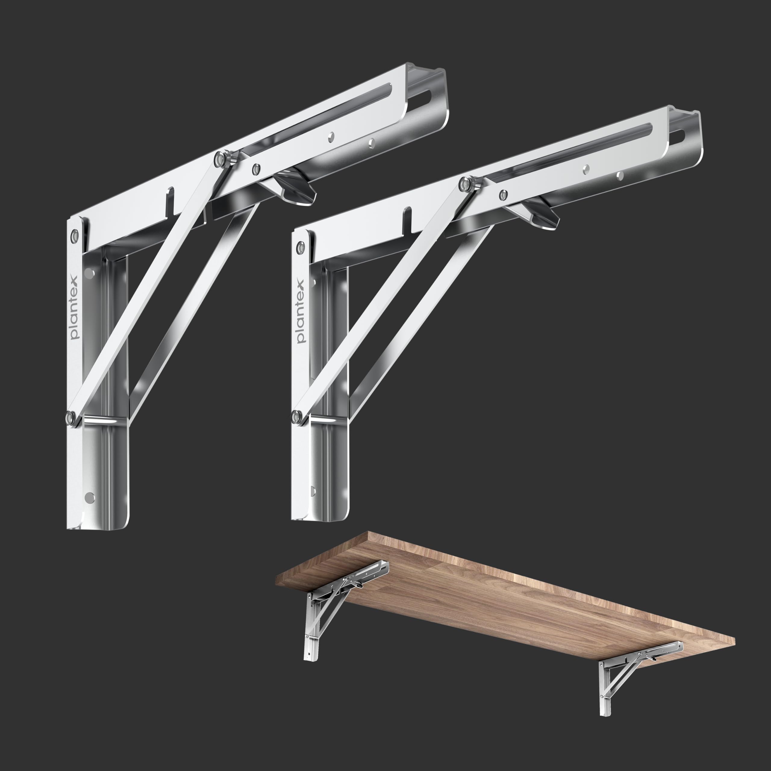 Plantex Heavy Duty 12 Inch Foldable Shelf Bracket/Stainless Steel ...