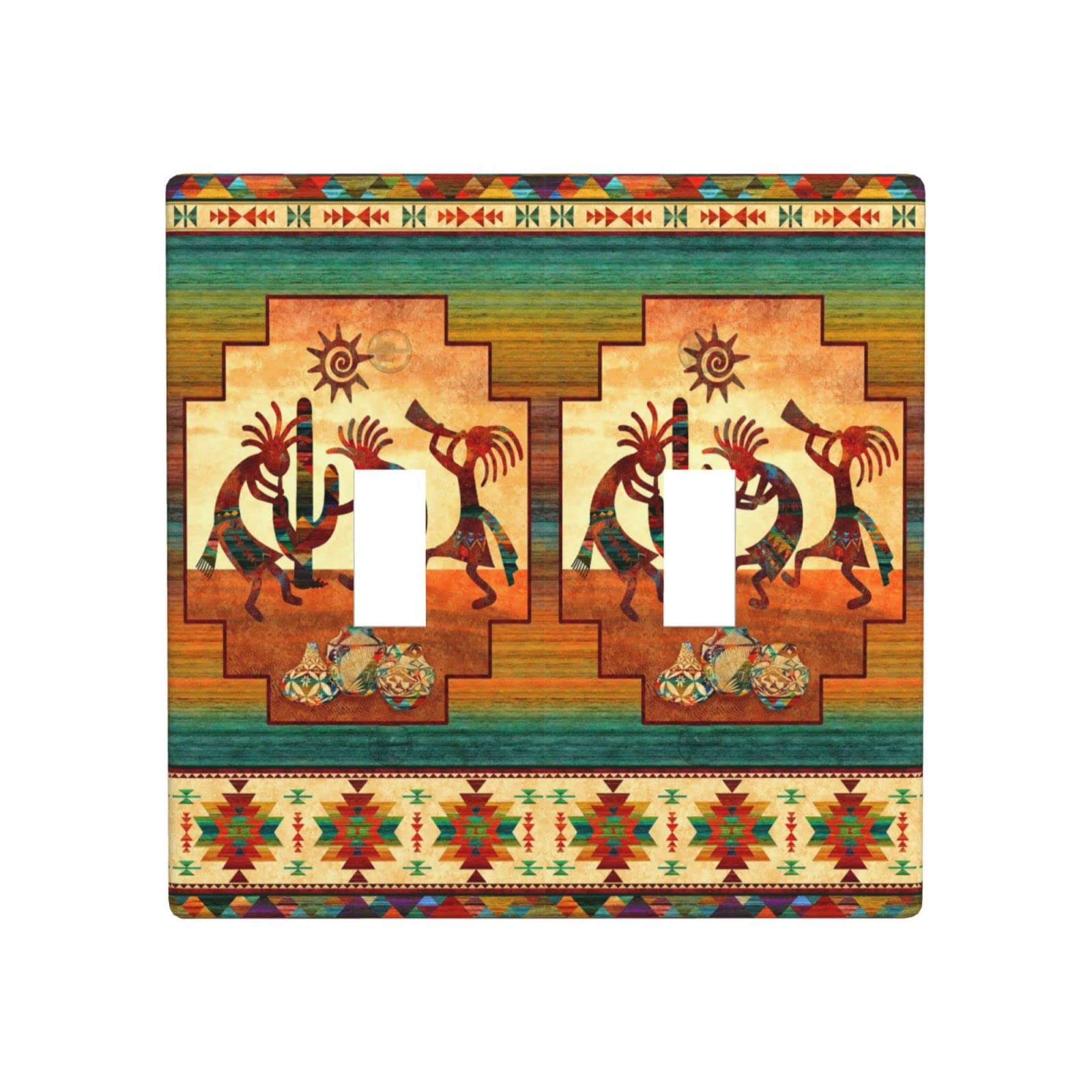 Southwest Native American Kokopelli Double Gang Toggle Wall Plates ...