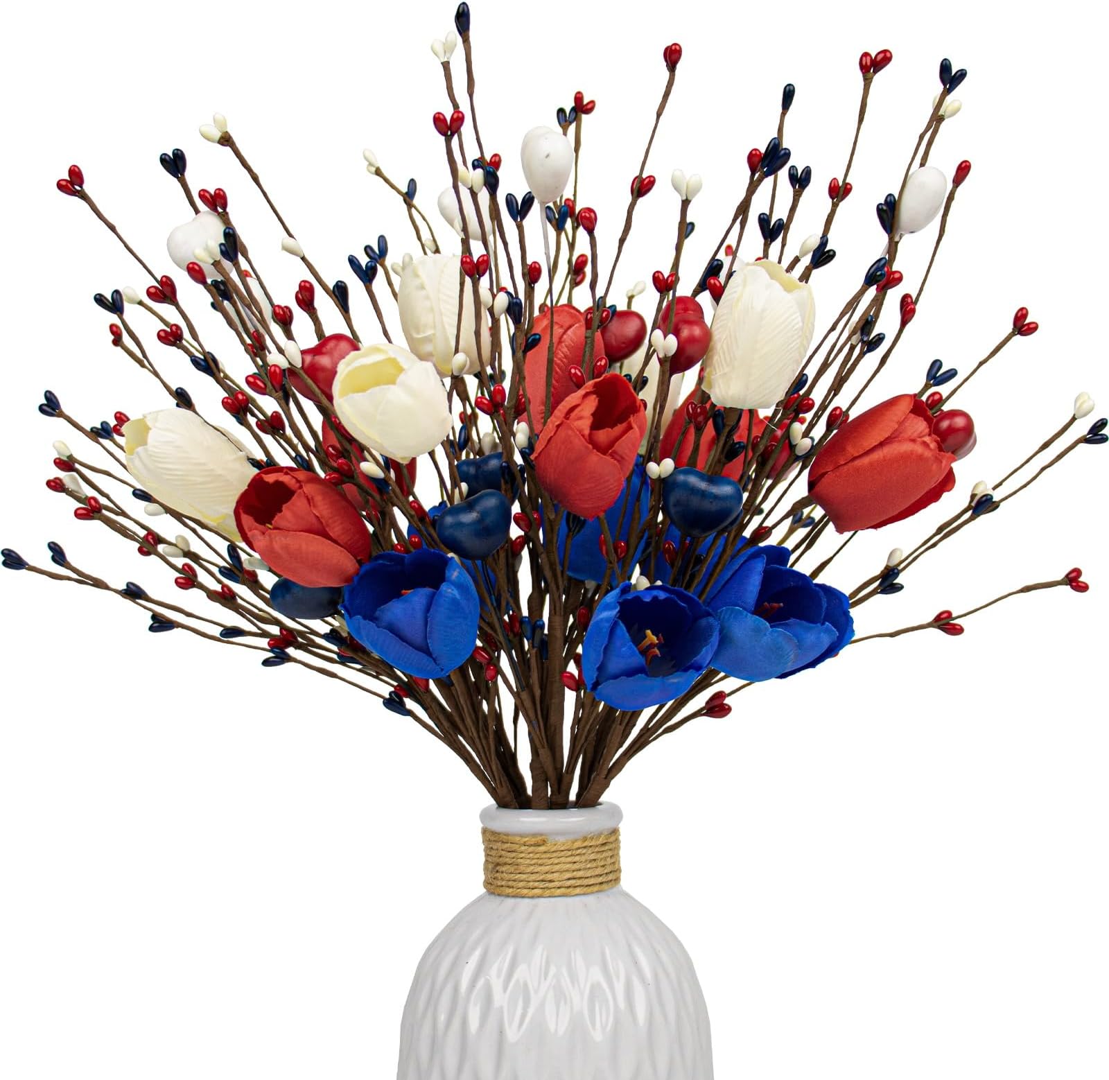 Amazon.com: Phliofd 3 Pack 4th of July Decoration, Artificial Patriotic ...