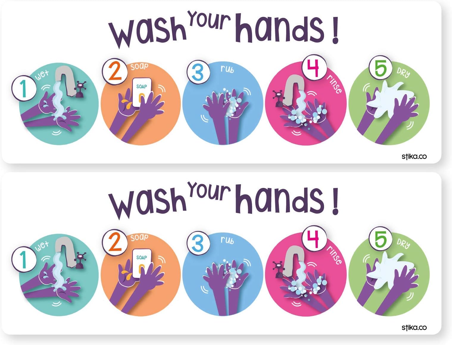 stika.co Hand Washing Technique Poster Sign | Hygiene Standards Safety ...