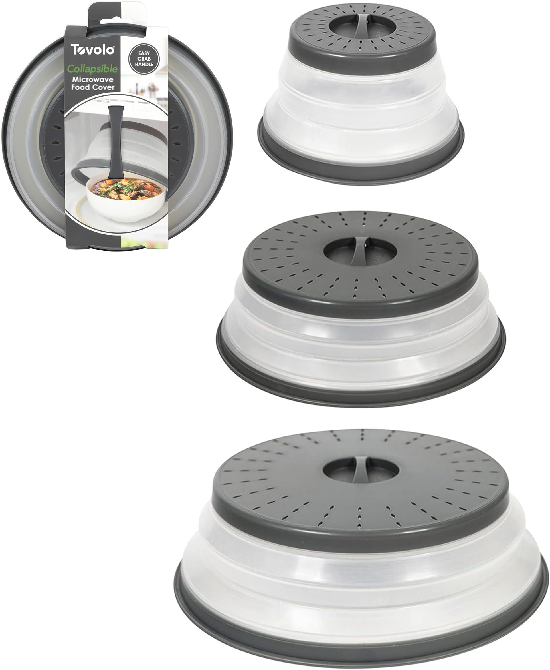 Amazon.com: Maxcheck 6 Pcs Collapsible Microwave Splatter Cover 3 Size ...