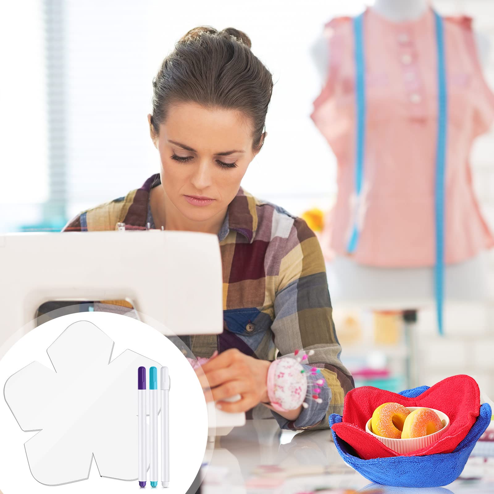 Snapklik.com : Flutesan 3 Pcs Bowl Cozy Pattern Template 8/10/12 Inch ...