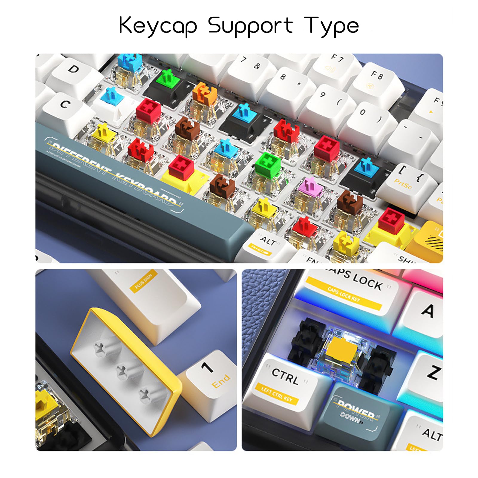 Snapklik.com : KOVNISE Crystal Clear Keycaps,Transparent Translucent ...
