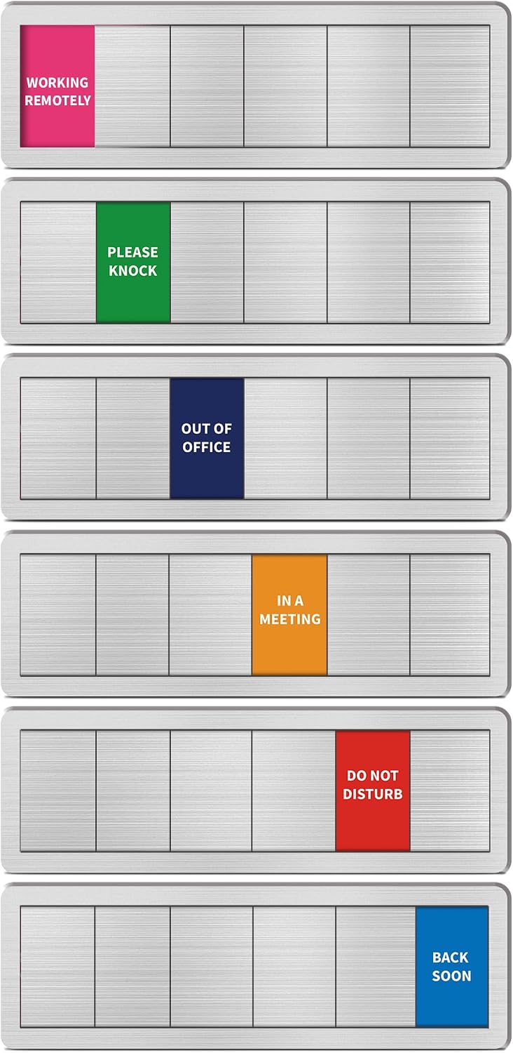 Amazon.com: Office Door Signs - 1PK Privacy Door Sign Slider with 6 ...
