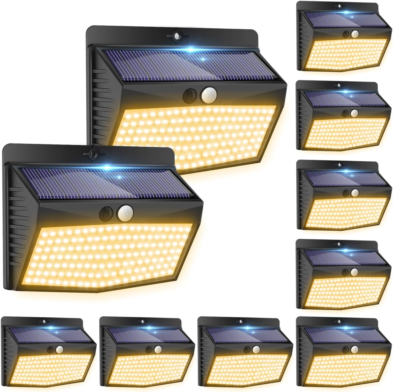 Solar Motion Sensor Outdoor Lights [138 LED/10 Packs] Solar Security ...