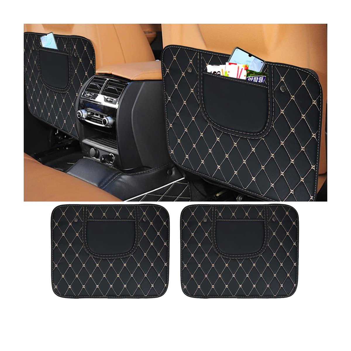 Amazon.com: zipelo 2pcs Car Kick Mats, PVC Backseat Protector Cover Pad ...