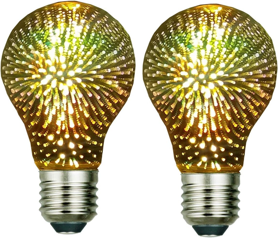 QLEE Led 3D Star Filament Retro Bulb 4w Edison Light Fireworks Effect ...