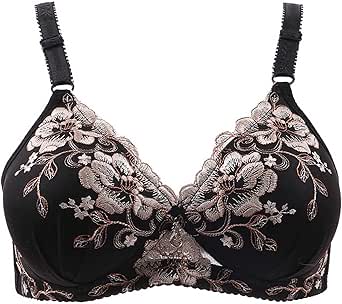 Women's Flower Embroidered Full Coverage Push Up Lift Up Bralette ...
