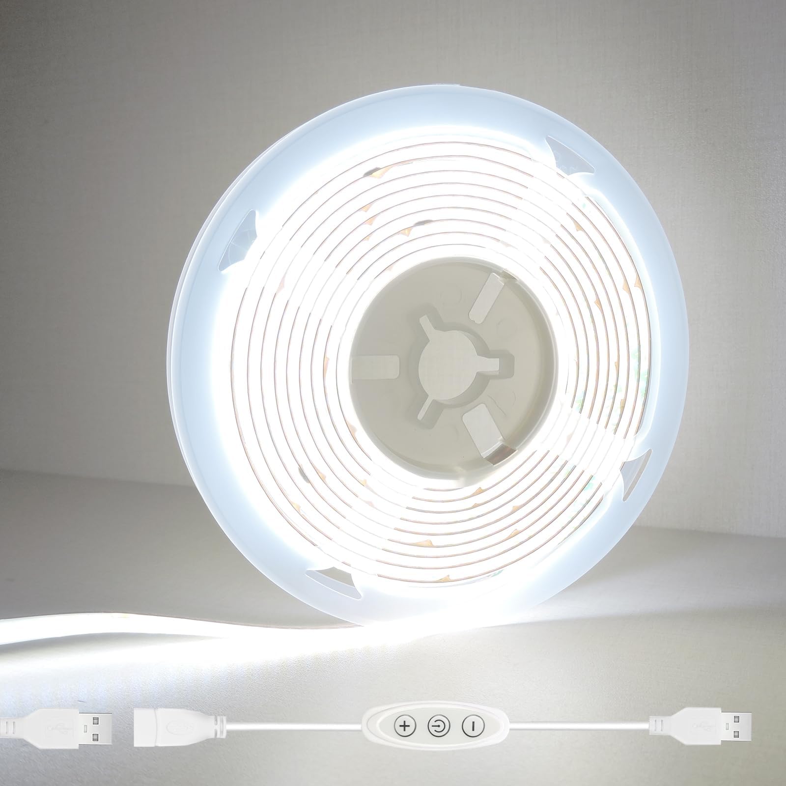 Amazon.com: USB LED Strip Light White 5V 5M 300 SMD 3528 with 3M Tape ...