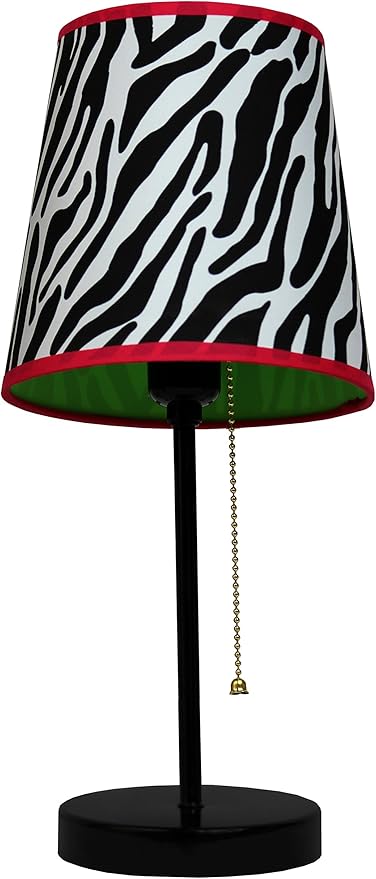 Simple Designs LT3000-ZBA Fun and Funky Zebra Print Shade Metal Table ...