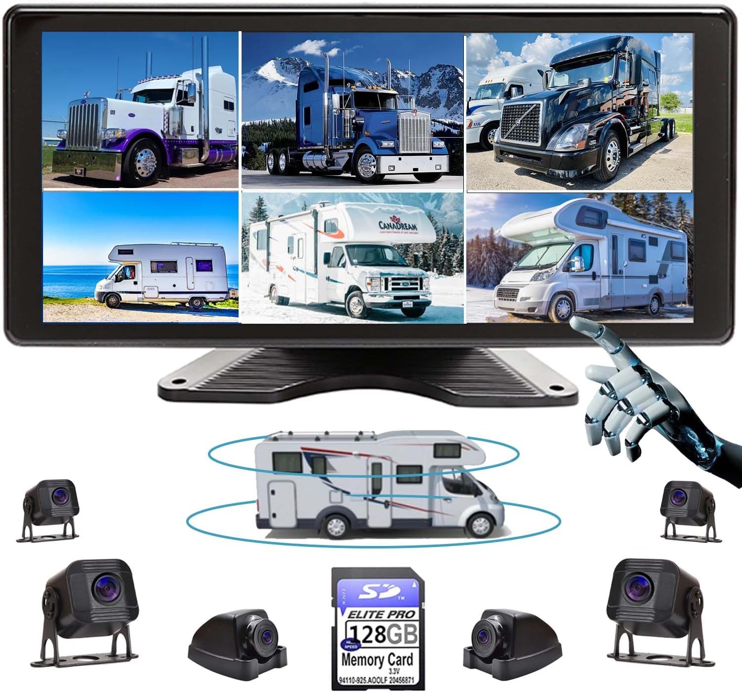 Amazon.com: EVERSECU10.36 Touch Screen 4K Quad Display Monitor & Car ...