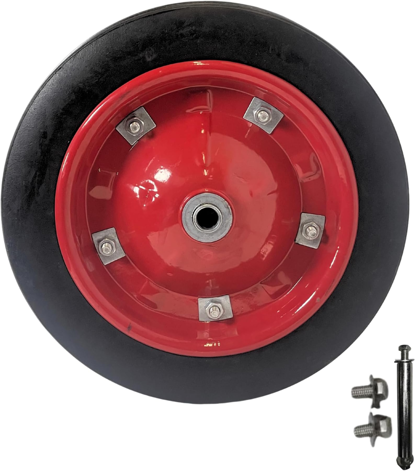 Replacement 13"x3" Puncture Proof/Solid Wheelbarrow Wheels With Axle ...