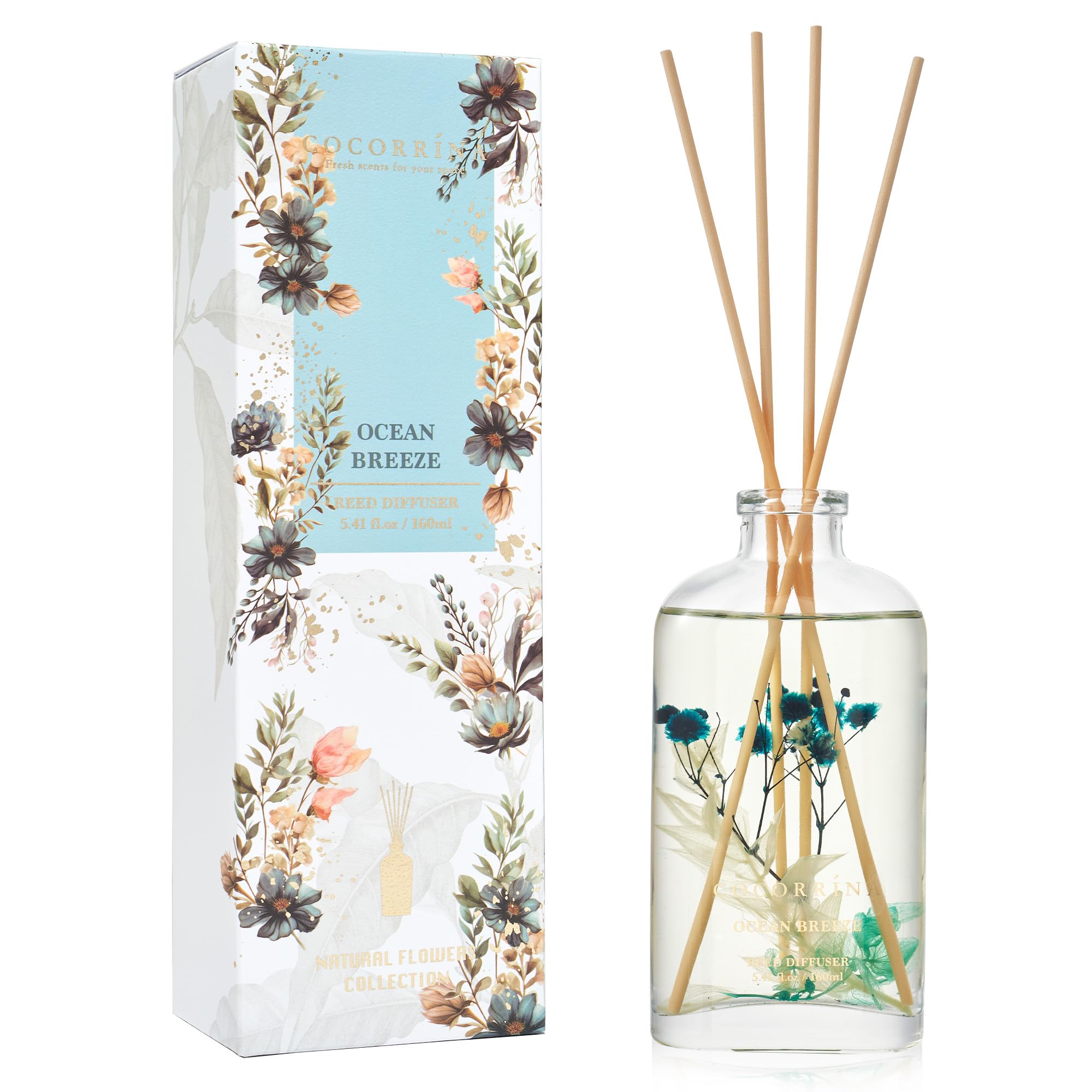 Amazon.com: COCORRÍNA Reed Diffuser - Ocean Breeze 5.41 oz Flower Reed ...