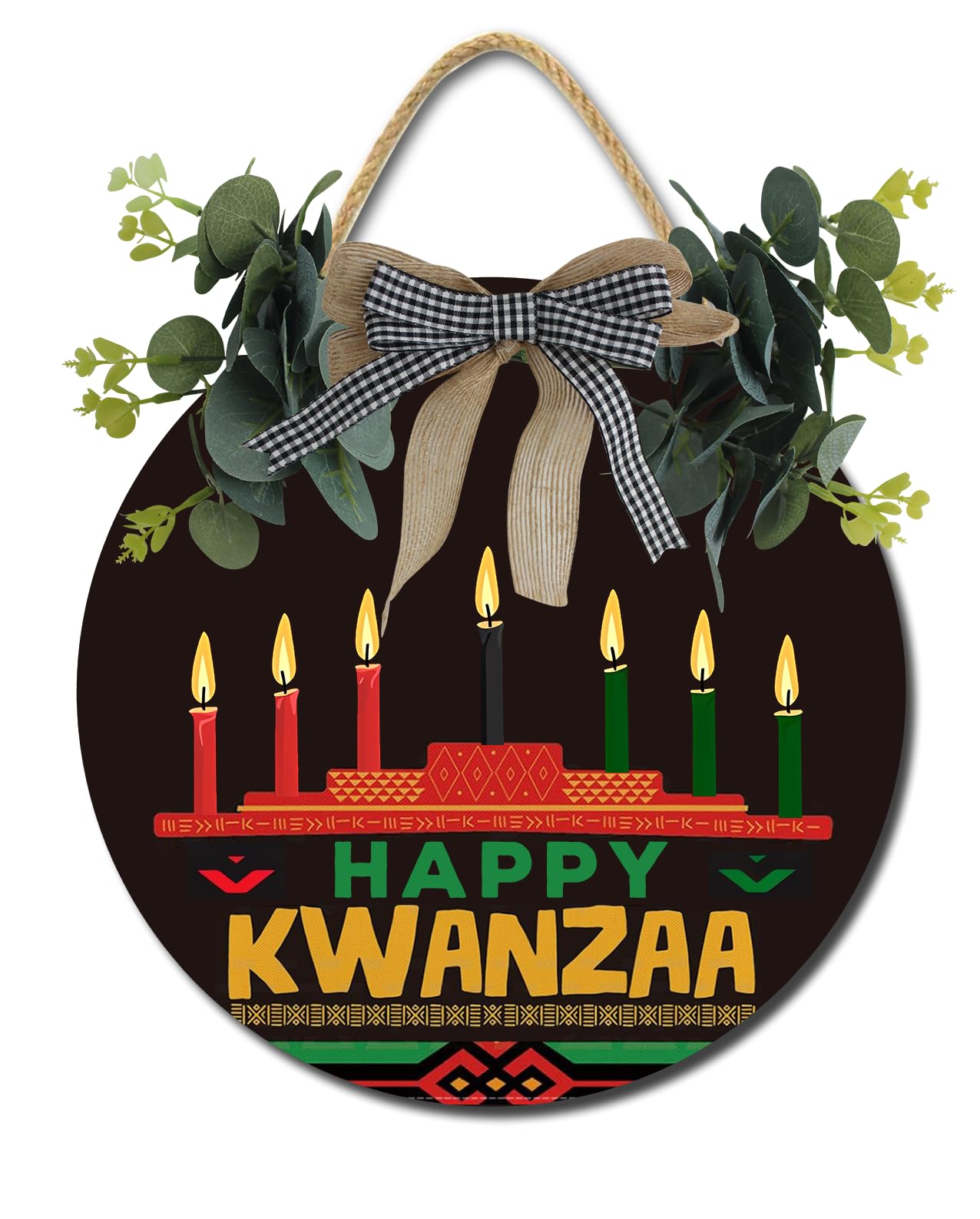 Amazon.com : Ymaotrade Happy Kwanzaa Wooden Sign, Kwanzaa Wall Hanging ...
