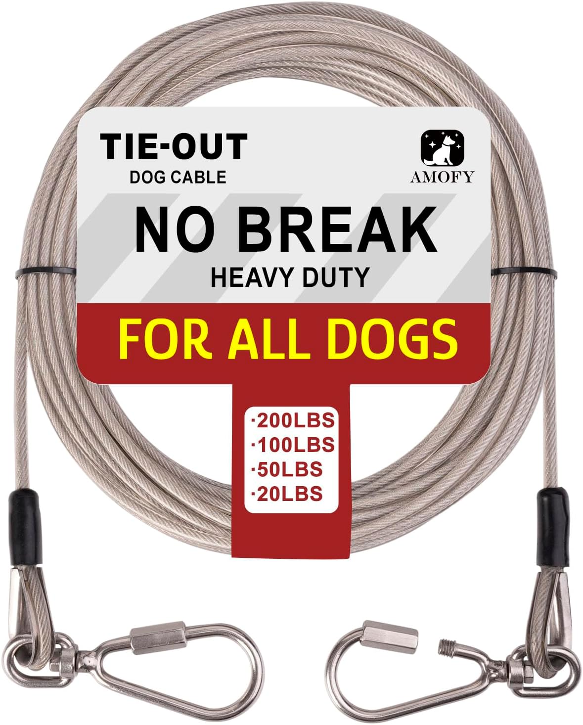 Amazon.com : Dog Tie Out Cable for Dogs, 10ft Heavy Duty Dog Tether for ...