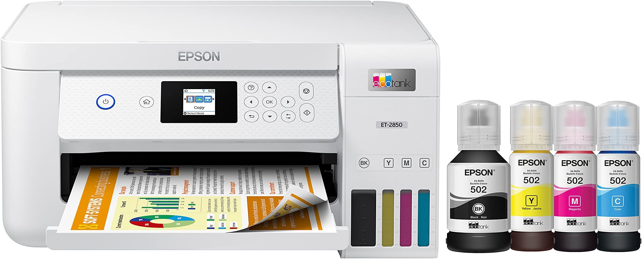 Epson Ecotank Et-2850 Wireless Color All-in-one Cartridge-free ...
