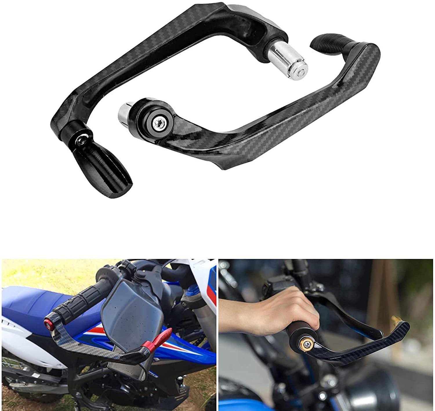 Vagary Motorbike 7/8 CNC Carbon Handlebar Brake Clutch Lever Hand Guard ...