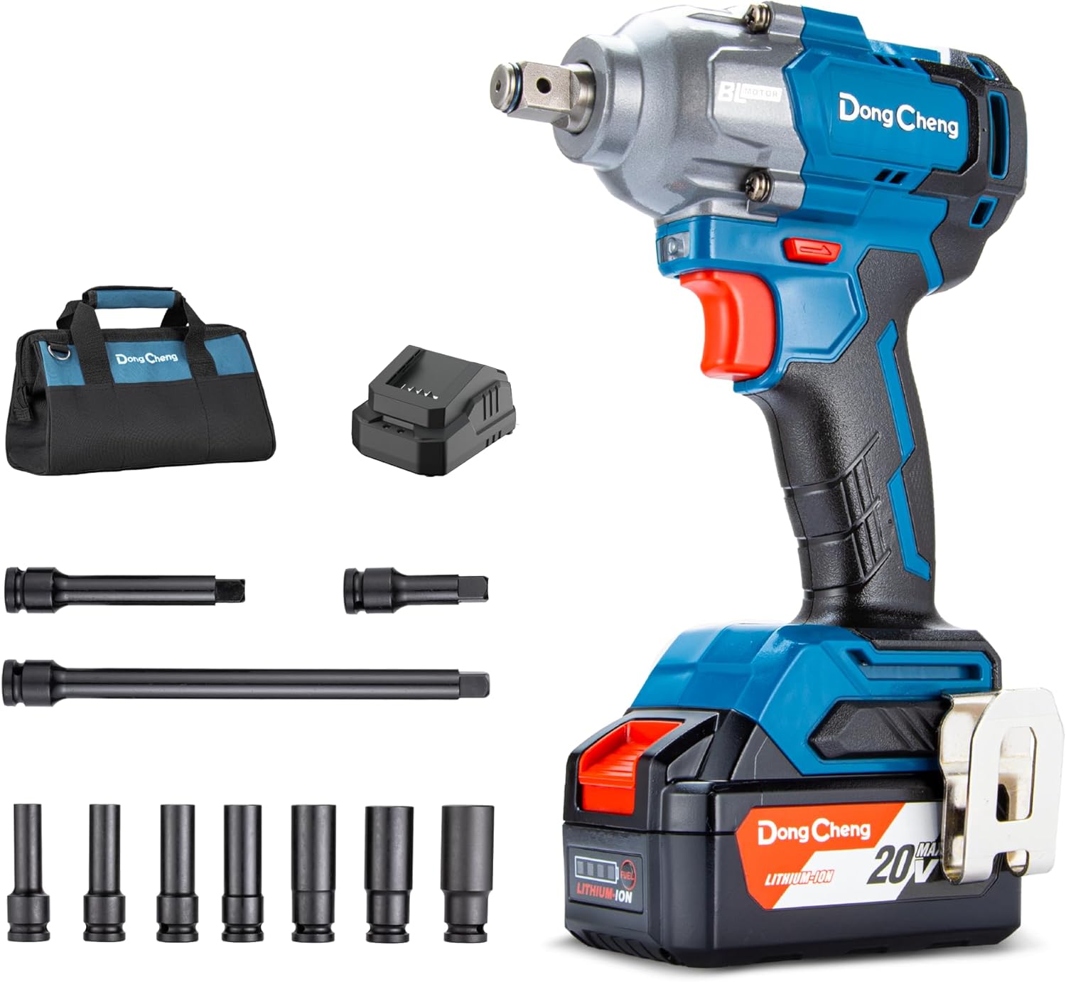 Dong Cheng 20V Max Brushless Cordless Impact Wrench, 1/2 inch Impact ...