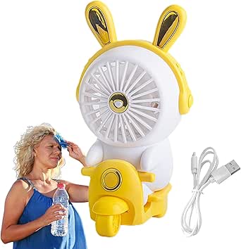 Amazon.co.jp: Cartoon Desktop Fan | Desktop Fan Quiet Cute Portable Fan ...