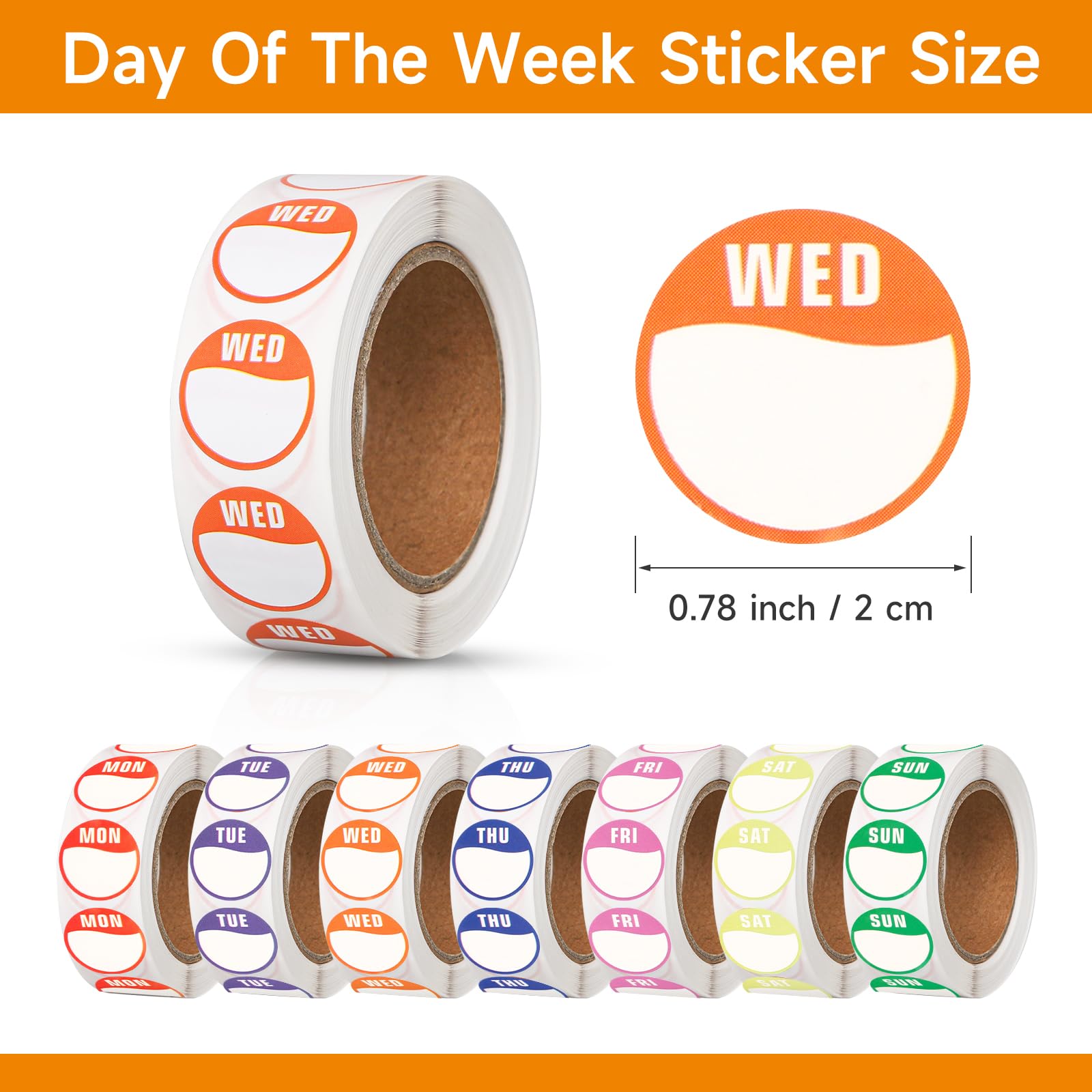 Snapklik.com : 7 Days Of The Week 3500 Pcs Stickers - 1 Inch Food ...