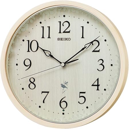 Amazon.co.jp: セイコー クロック 掛け時計 ネイチャーサウンド 12種類 電波 アナログ 報時 切替式 薄緑 模様 光沢 ...