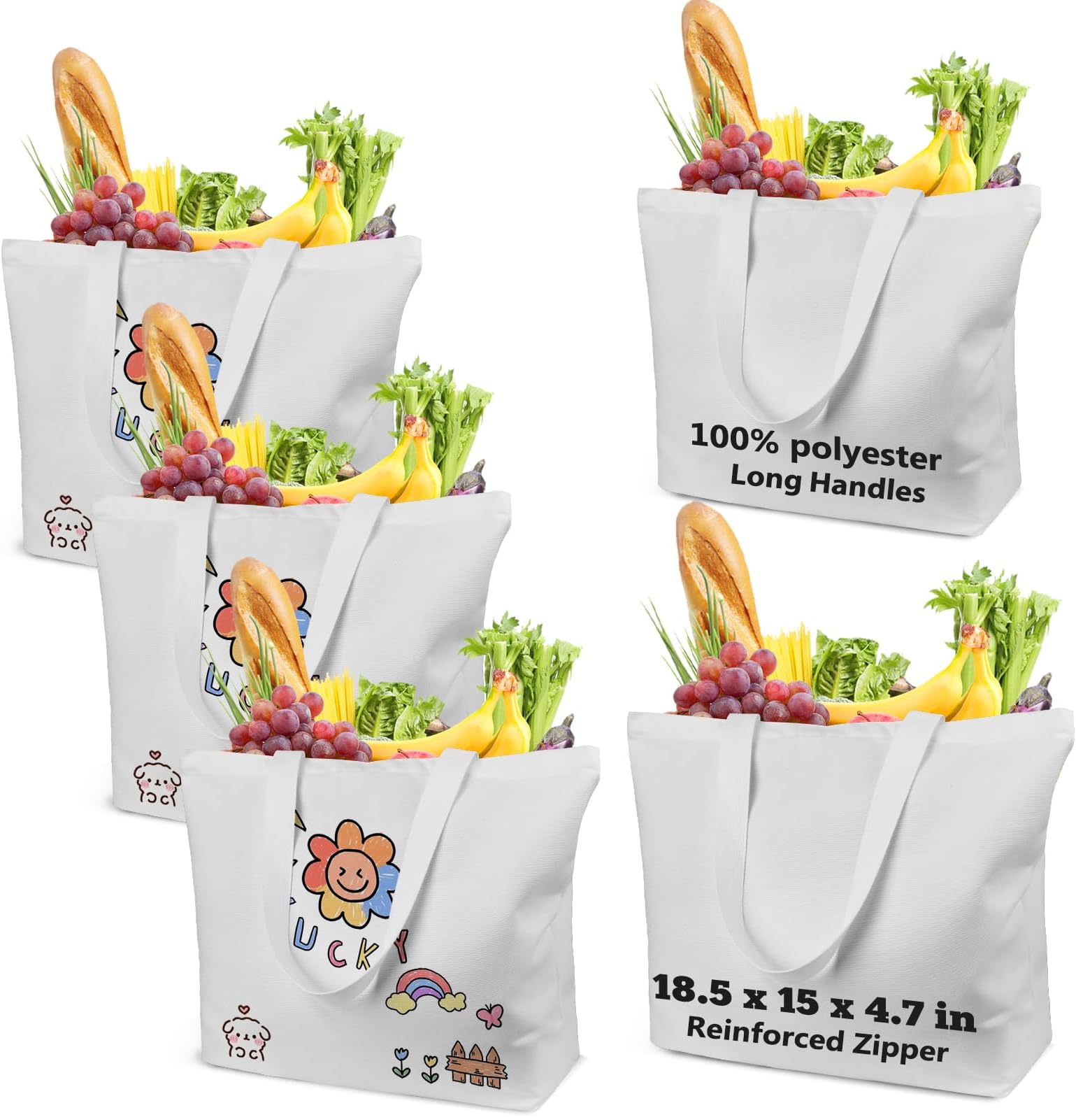 Amazon.com: WeStar Sublimation Tote Bags Blanks,12 oz Heavy-Duty ...