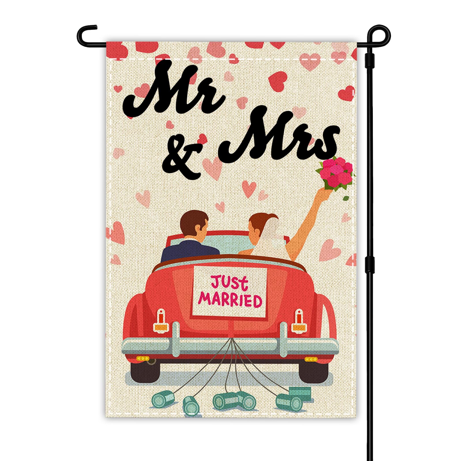 Amazon.com: Mr & Mrs Garden Flag Just Married Engagement, Bride to Be ...