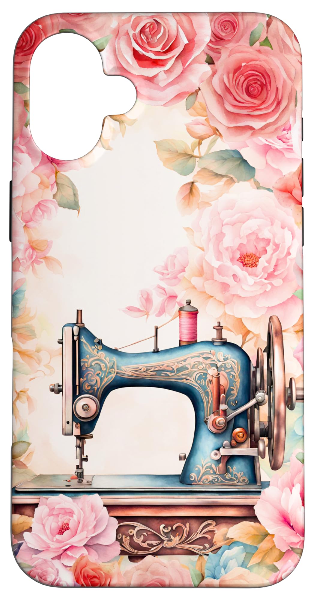 Amazon.com: iPhone 16 Plus Sewing Machine Vintage Floral Seamstress ...