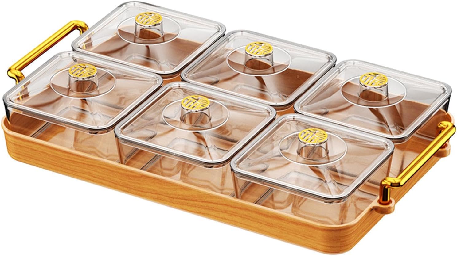 Amazon.com | Compartment Serving Tray with Lid Dish Platter Appetizer ...