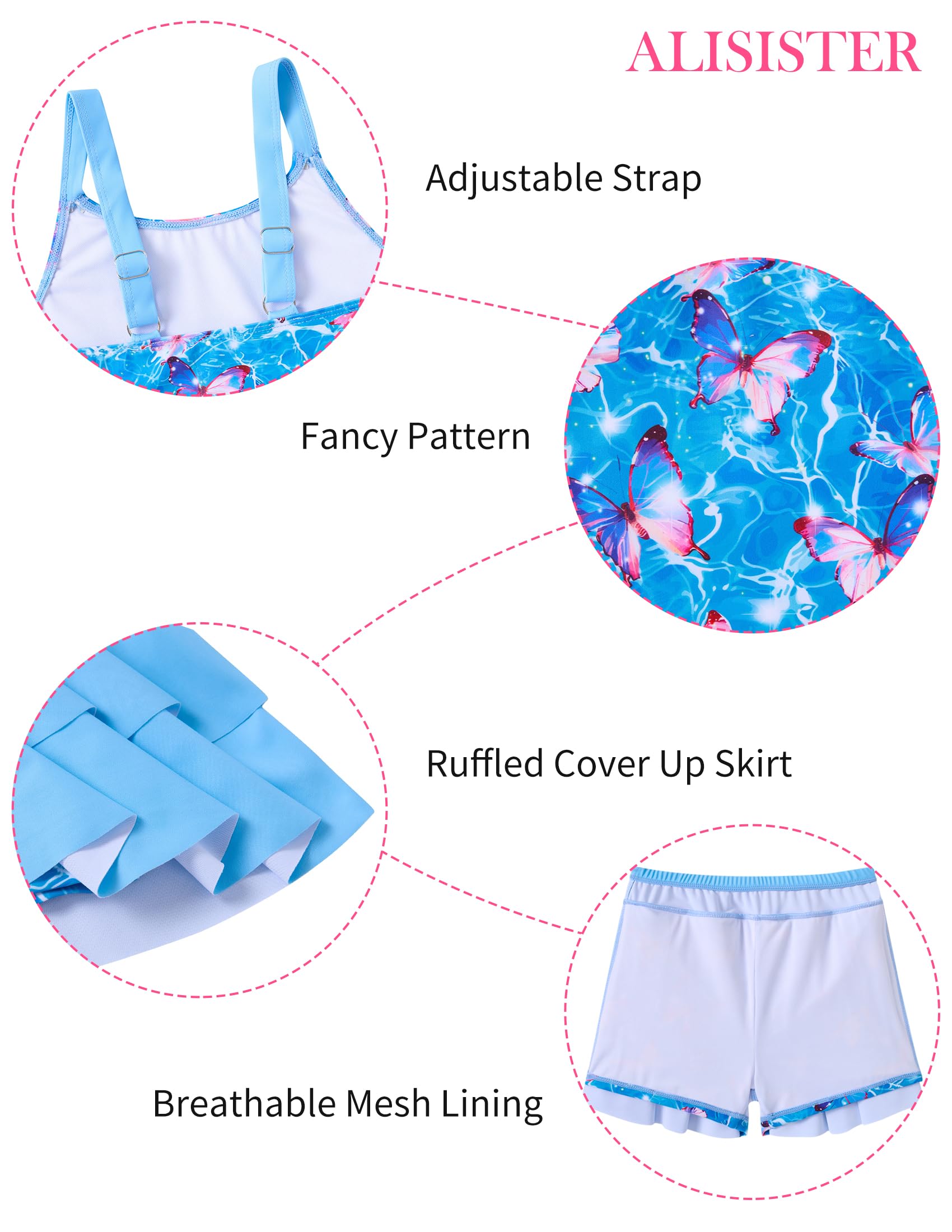 Snapklik.com : ALISISTER Girls Tankini Swimsuit Size 7-8 Bathing Suit ...