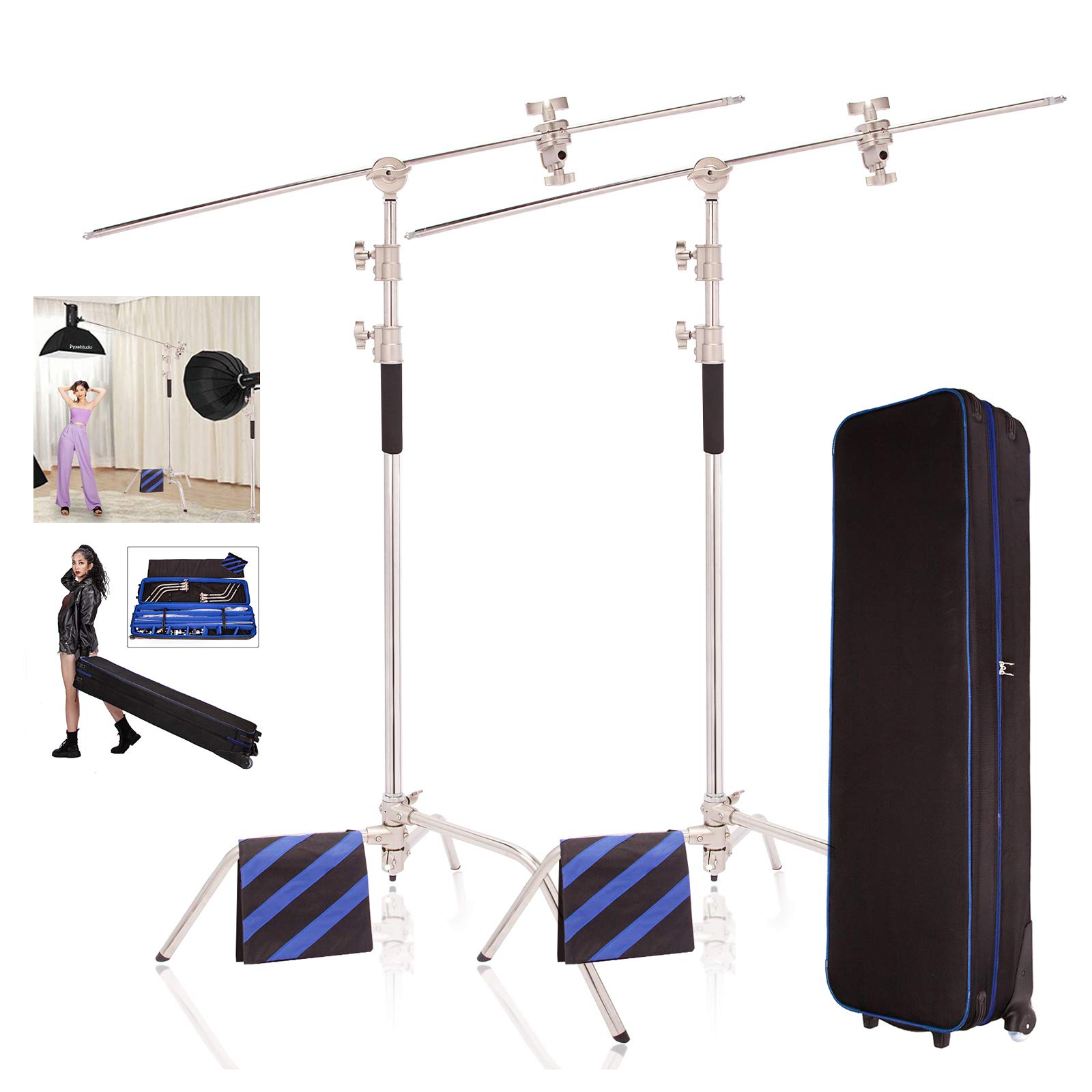 Buy 10ft Heavy Duty C Stand Light Stand with 50 inches Extension Boom ...