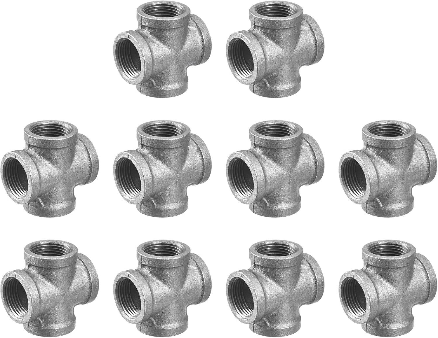 Amazon.com: uxcell 1 1/4"(32mm) 4-Way Cross Fitting Connector, Cast ...