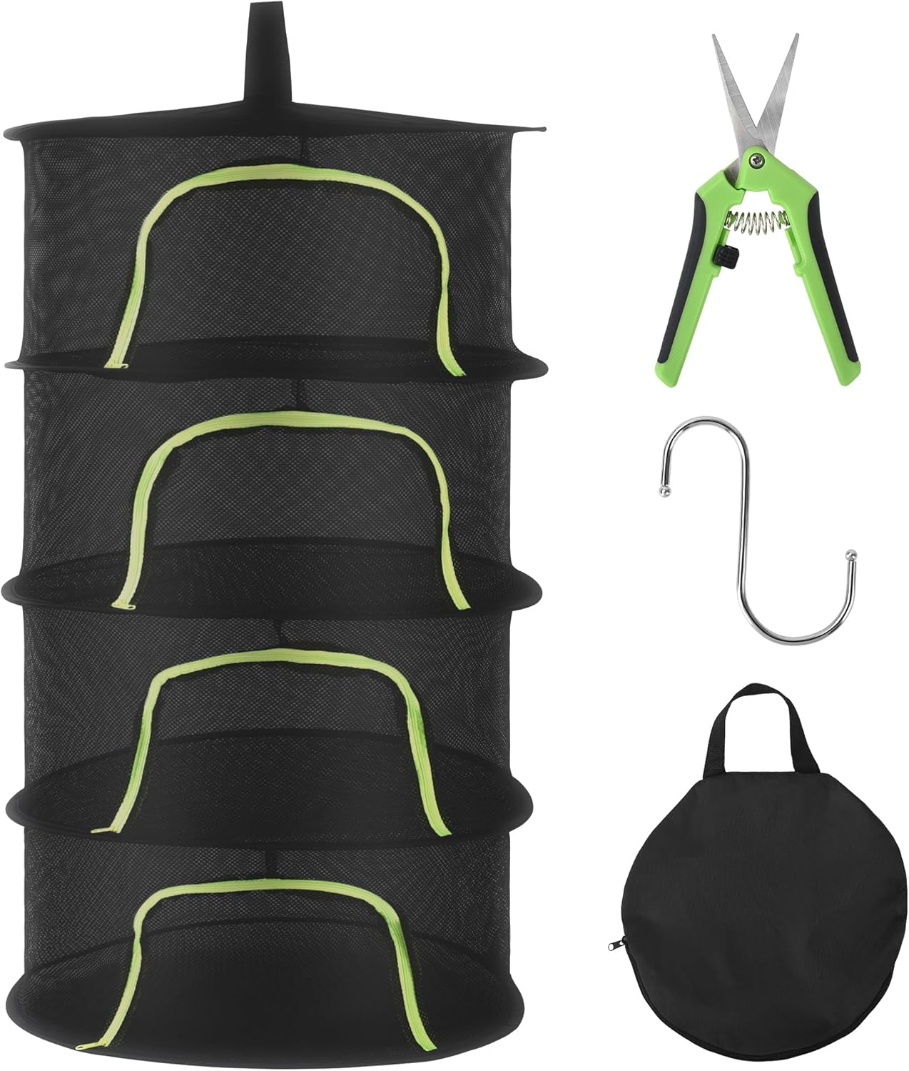 Amazon.com: Herb Drying Rack Hanging Mesh 4 Layer 18" with Zipper ...