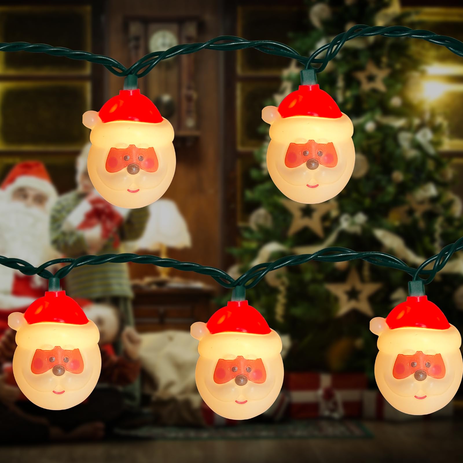 Christmas Santa Claus String Lights, 8.5Ft Christmas Santa Claus ...