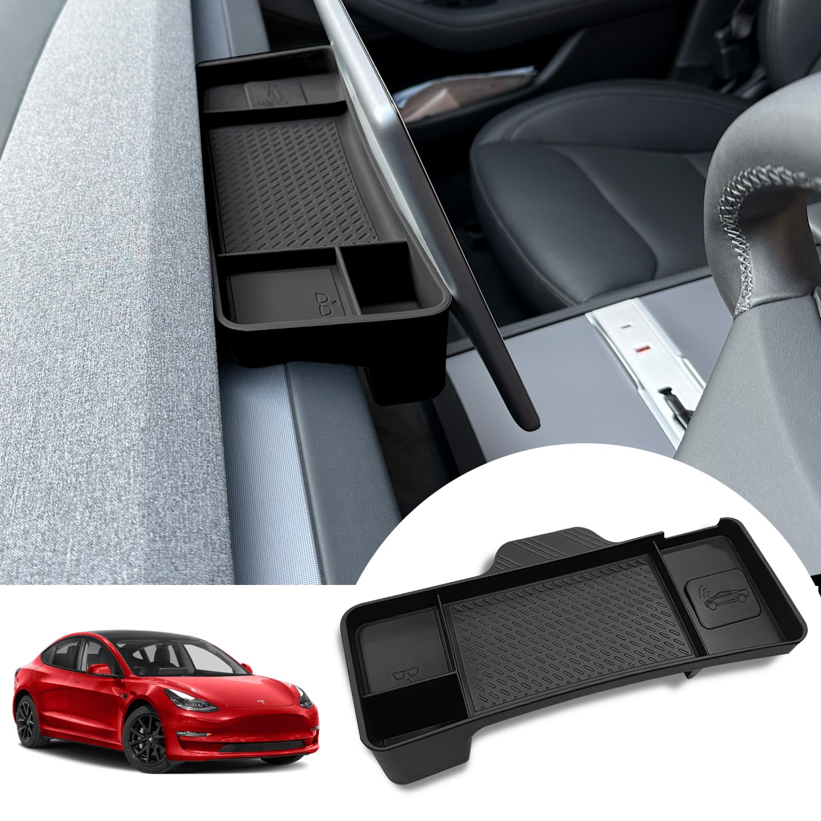 Snapklik.com : RAZOVEYI Center Console Dashboard Tray For Tesla 3 2024 ...