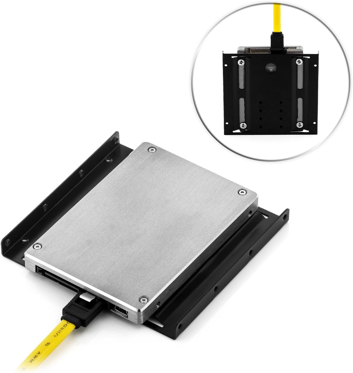 deleyCON Mounting Frame for 2.5″ HDD SSD’s on 3.5″ Adapter Mounting ...