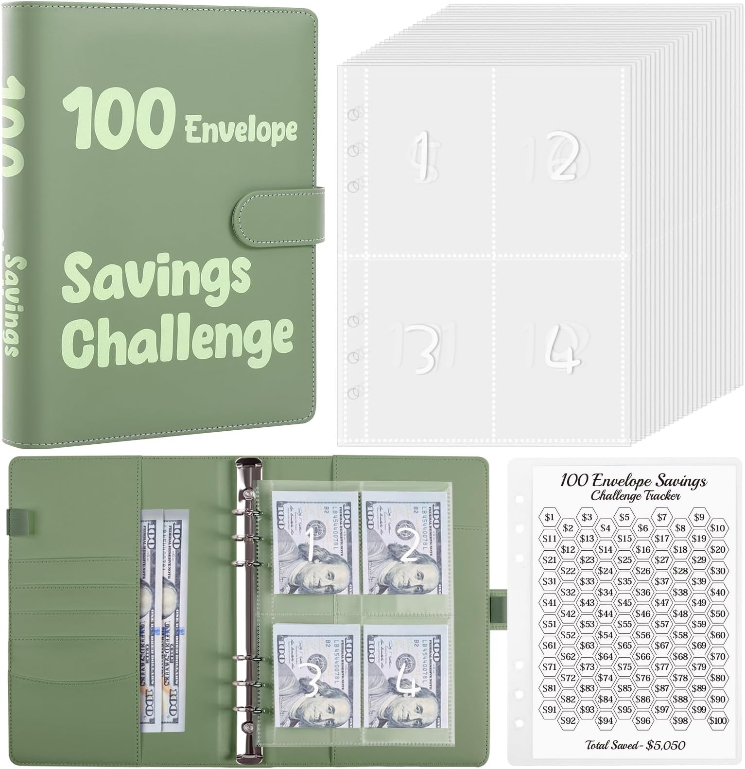 Amazon.com : Winsing 100 Envelopes Money Saving Challenge - Budget ...
